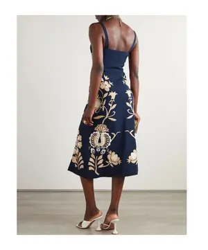 La DoubleJ Floral Pattern Midi Dress