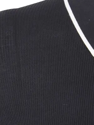 Aspesi Ribbed Polo Top With Contrasting Trim