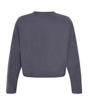 ALYSI Cropped Embellished Trim Top