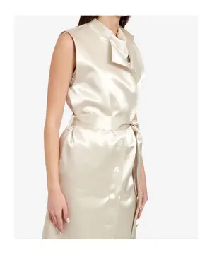 Philosophy Di Lorenzo Serafini Sleeveless Long Button-front Jacket