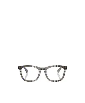 Burberry Square Frame Eyeglasses With Plaid Pattern