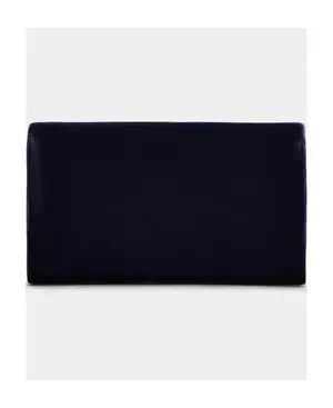 ROGER VIVIER Flower Strass Buckle Clutch Bag In Velvet - Black