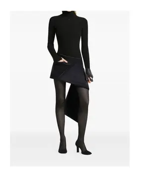 COURREGES Rib-knit Mock Neck Jumpsuit
