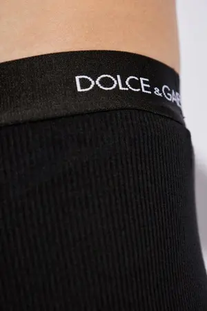 Dolce & Gabbana Dolce Gabbana Logo Waistband Pack Of Two Boxers - Black