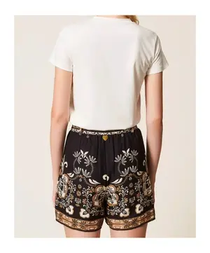 TWINSET Printed Silk Scarf-inspired Shorts