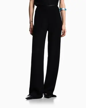 Emporio Armani Wide-leg Trousers - Black