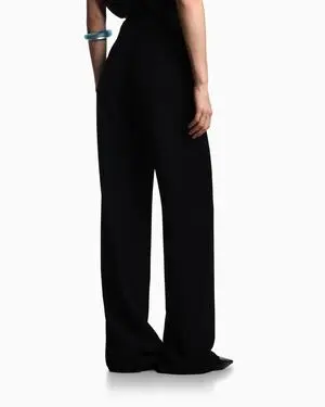 Emporio Armani Wide-leg Trousers - Black