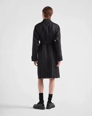 Prada Re-nylon Double Breasted Belted Waist Raincoat