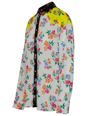 MSGM All-over Floral Printed Buttoned Blouse