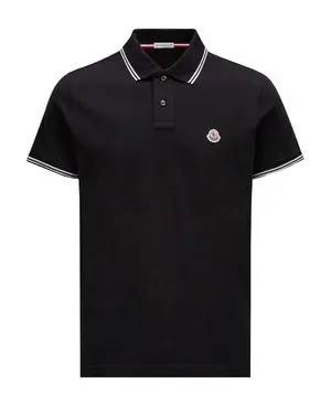 Moncler Logo Patch Polo Shirt - Black