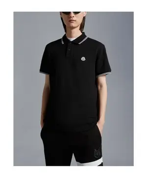 Moncler Logo Patch Polo Shirt - Black