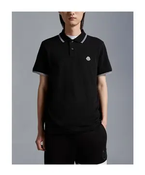 Moncler Logo Patch Polo Shirt - Black
