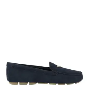 Prada Triangle-logo Slip-on Driving Loafers - Blue