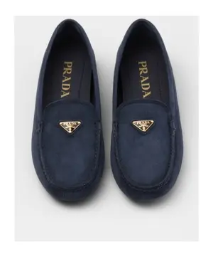 Prada Triangle-logo Slip-on Driving Loafers - Blue