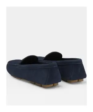 Prada Triangle-logo Slip-on Driving Loafers - Blue