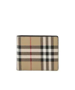 Burberry Checked Bi-fold Wallet - Nude