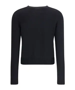 LISA YANG Ribbed Knit Crew Neck Sweater - Black