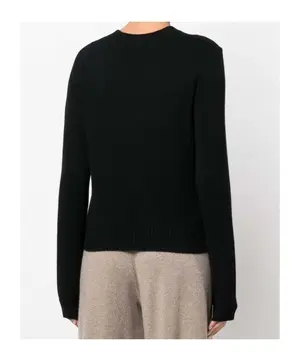 LISA YANG Ribbed Knit Crew Neck Sweater - Black