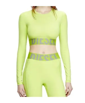 DIESEL® Melissa Cropped Long Sleeve Top With Logo Waistband