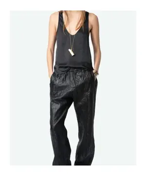 Zadig&Voltaire Tarys Satin Tank Top With Rhinestone Wings - Black