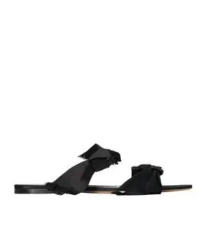 THE ROW Vika Satin Knot Sandals - Black