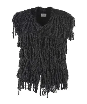ALYSI Sleeveless Fringe Gilet