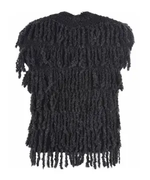 ALYSI Sleeveless Fringe Gilet
