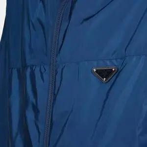 Prada Oversized Zip-up Jacket With Enamelled Triangle Logo