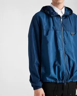 Prada Oversized Zip-up Jacket With Enamelled Triangle Logo