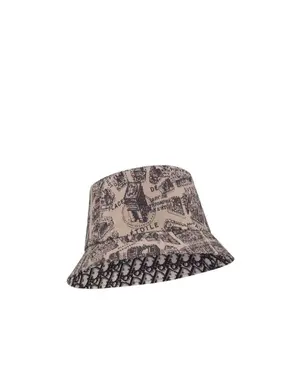 Dior Teddy-d Plan De Paris Reversible Small Brim Bucket Hat - Black