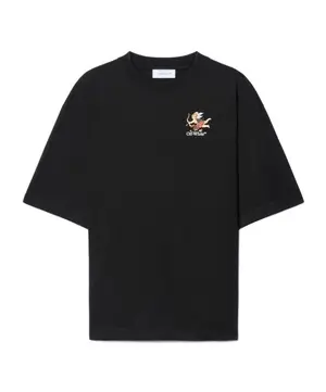 Off-White Fresco Bookish" Cherub Print Crewneck T-shirt