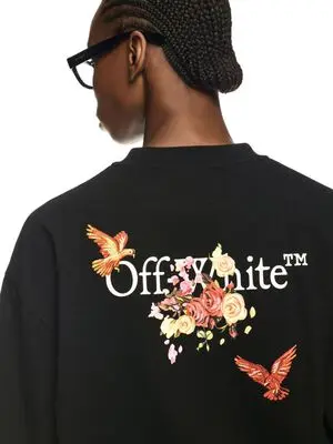 Off-White Fresco Bookish" Cherub Print Crewneck T-shirt
