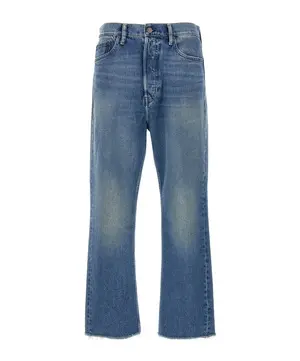 Polo Ralph Lauren Cropped Jeans With Frayed Hem - Blue