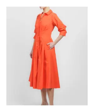 Simkhai Collared Flared Dress With Front Button Fastening