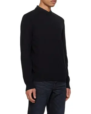 Hugo Boss Logo Embroidered Ribbed Jumper