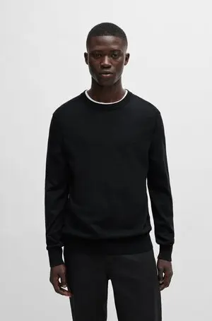 Hugo Boss Logo Embroidered Ribbed Jumper