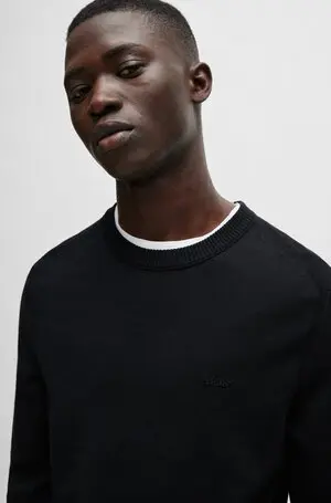 Hugo Boss Logo Embroidered Ribbed Jumper