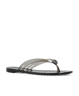 Casadei Jelly Crystal Embellished Flip Flops