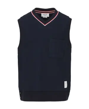 Thom Browne Sleeveless Ribbed V-neck Jumper - No