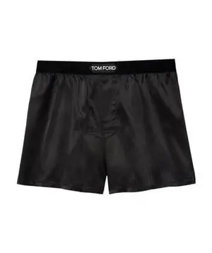 TOM FORD Logo-waistband Stretched Satin Boxers - Black