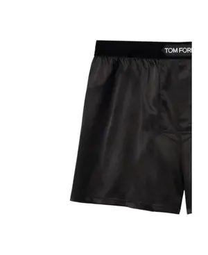 TOM FORD Logo-waistband Stretched Satin Boxers - Black