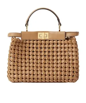 Fendi Woven Leather Top Handle Bag