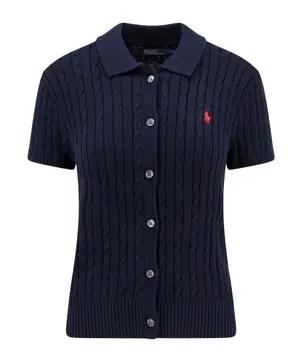 Polo Ralph Lauren Cable Knit Short Sleeve Polo Cardigan