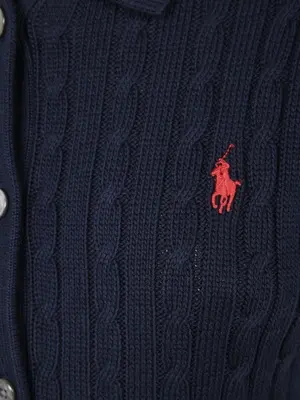 Polo Ralph Lauren Cable Knit Short Sleeve Polo Cardigan