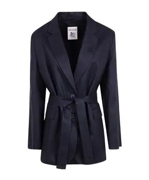 SEMICOUTURE Belted Blazer With Flap Pockets
