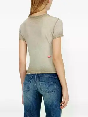 DIESEL® Graphic Print Logo Patch T-shirt - Neutrals