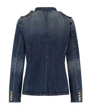 NILI LOTAN Long Sleeve Buttoned Denim Jacket