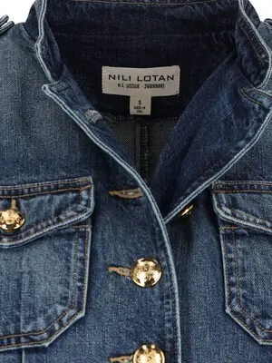 NILI LOTAN Long Sleeve Buttoned Denim Jacket