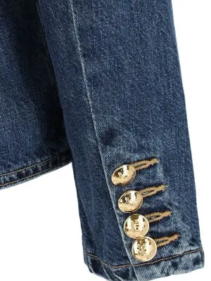 NILI LOTAN Long Sleeve Buttoned Denim Jacket