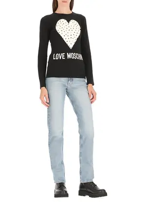 Moschino Long-sleeved T-shirt With Heart Graphic